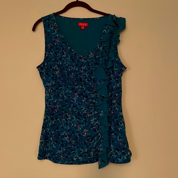 Elle | Tops | Elle Tank With Ruffle Accent L | Poshmark